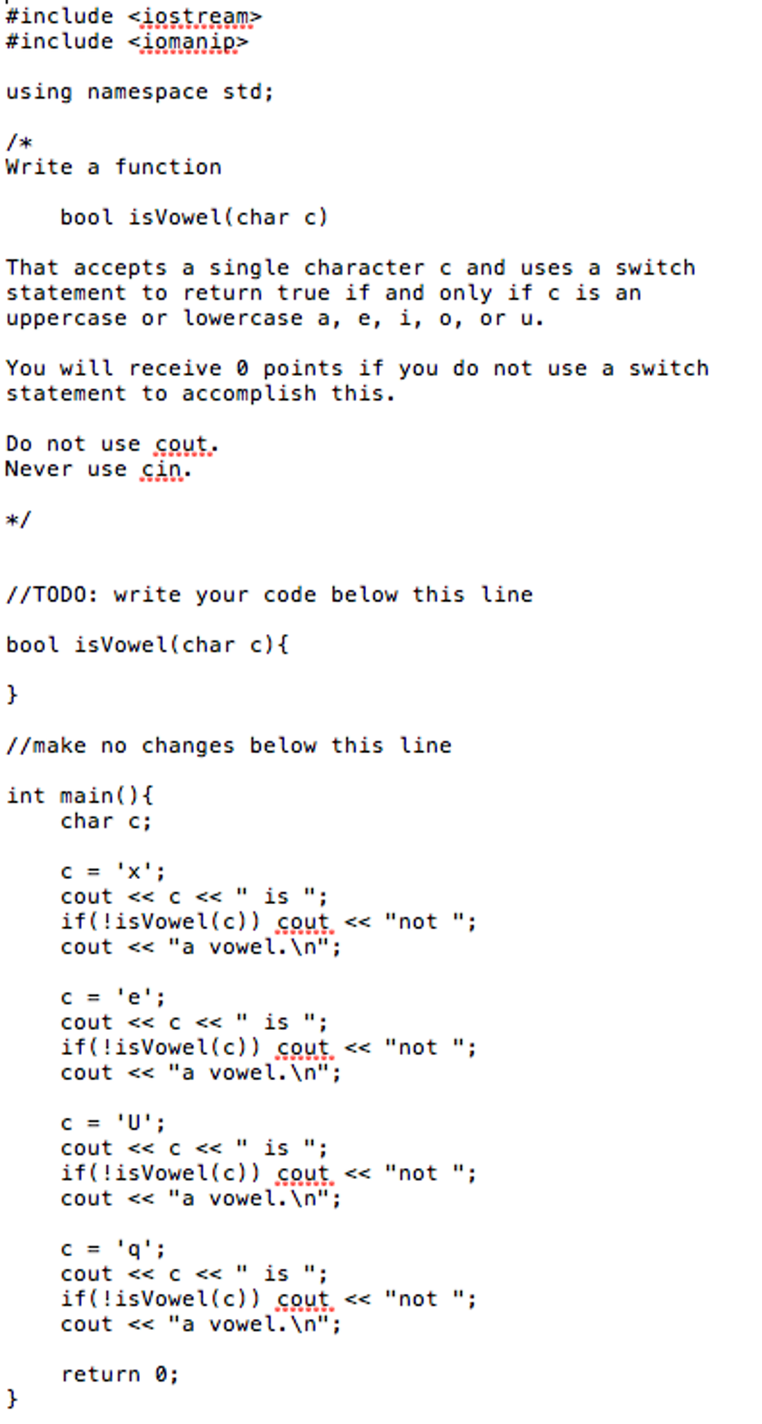 Solved Include Inciude Using Namespace Std Write A 3377