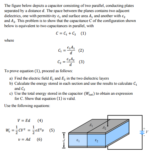 Solved The figure below depicts a capacitor consisting of | Chegg.com