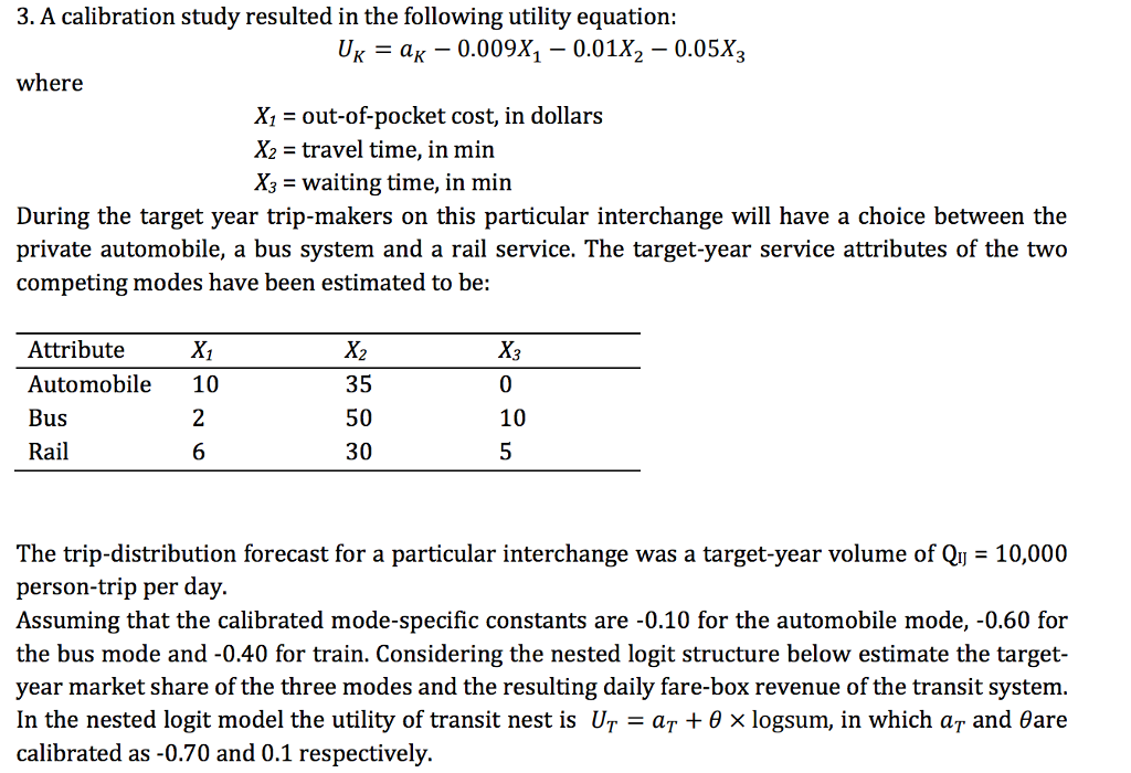 A calibration study resulted in the following utility | Chegg.com