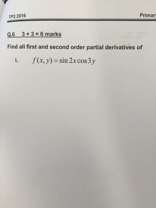 Solved Find all first and second order partial derivatives | Chegg.com