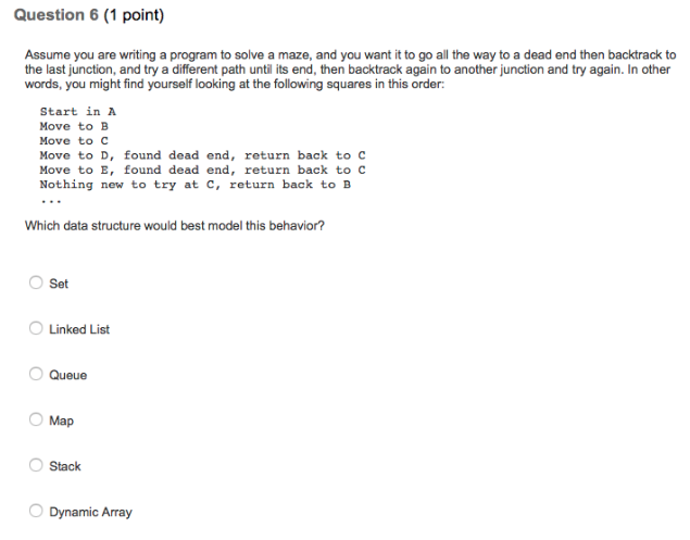 Solved Question 6 (1 point) Assume you are writing a program | Chegg.com