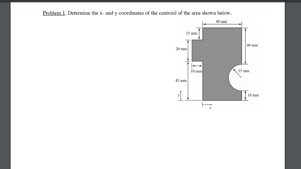 Solved Determine the x-and y-coordinates of the centroid of | Chegg.com