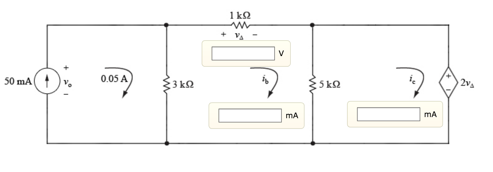 Solved Solve The Two Kvl Equations And The Dependent Source