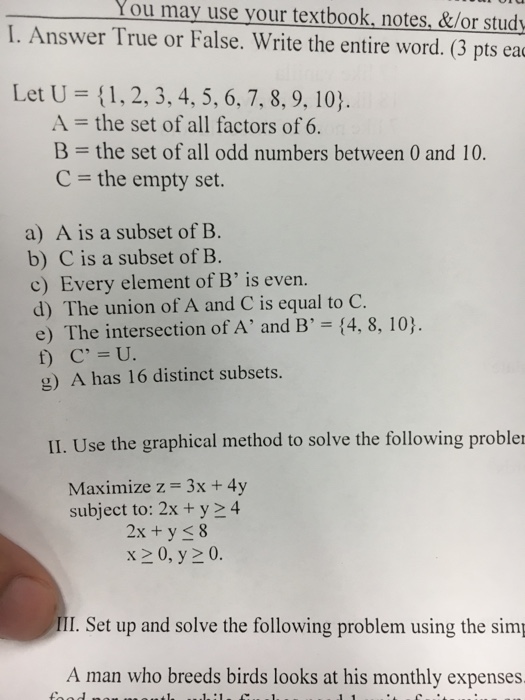 Solved Let U = {1, 2, 3,4, 5, 6. 7. 8, 9. 10}. A = the set | Chegg.com