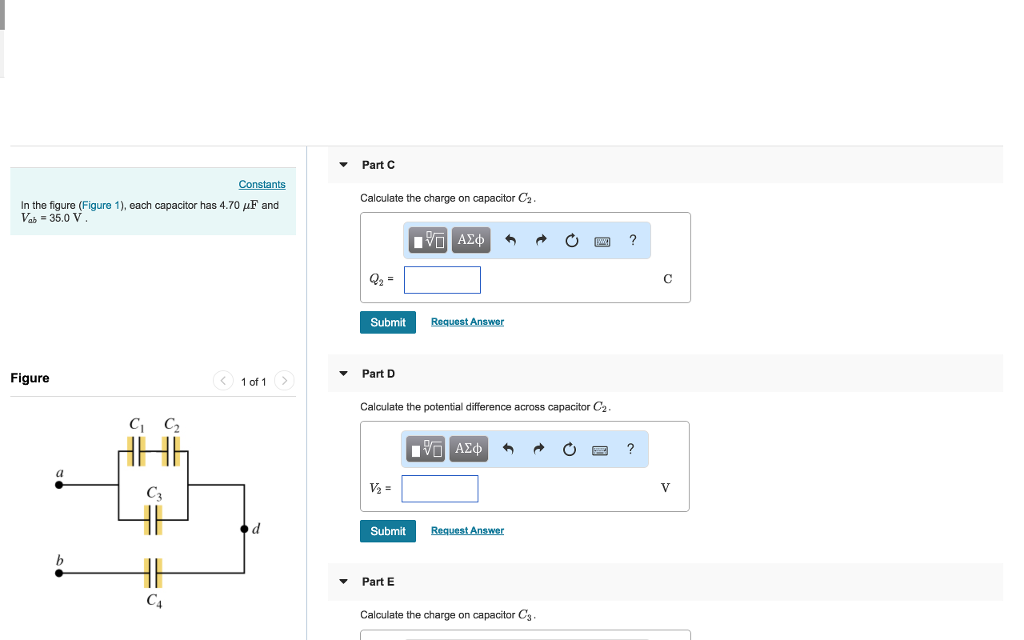 Solved Constants In the figure (Figure 1), each capacitor | Chegg.com