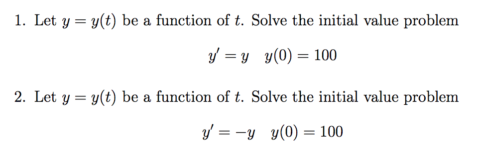 Solved I need the solution please. 1. Let y = y(t) be a | Chegg.com