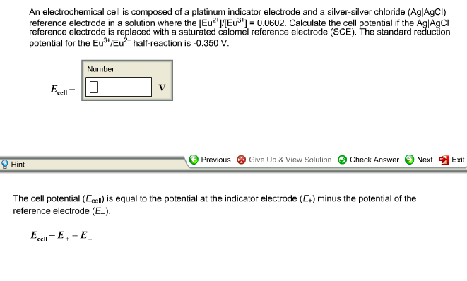 Solved An electrochemical cell is composed of a platinum | Chegg.com