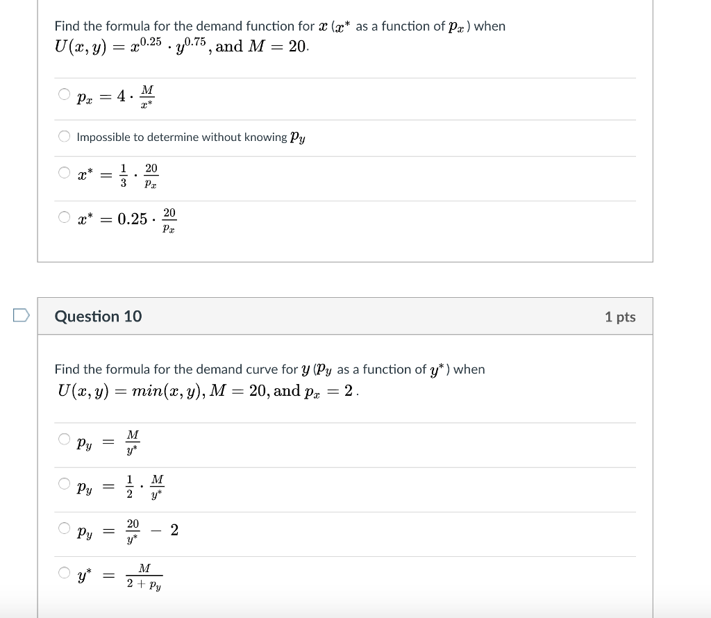 Solved Find the formula for the demand function for (x* as a | Chegg.com