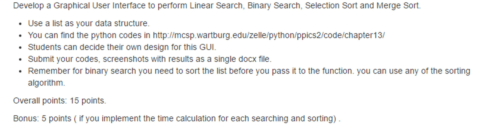 Solved Develop a Graphical User Interface to perform Linear | Chegg.com