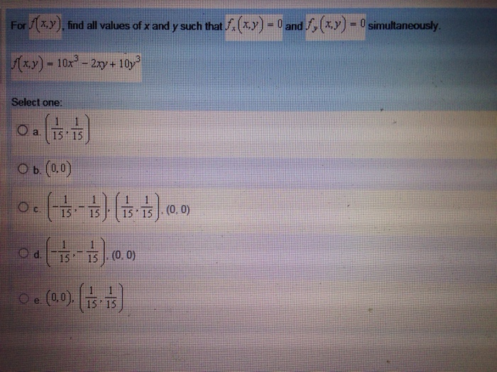 Solved For F X Y Find All Values Of X And Y Such That
