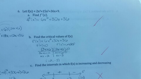 Solved 6. Let f(x) 2x3+15x2+36x+9. a. Find f (x). +18sx Hox | Chegg.com