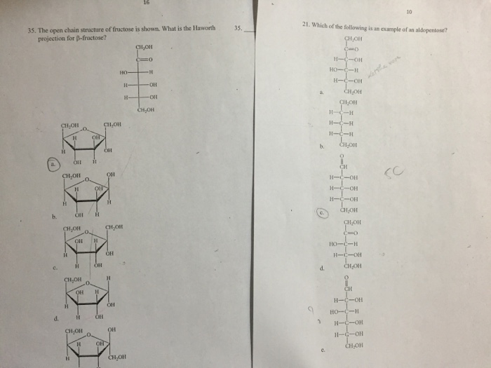 Solved The open chain structure of fructose is shown. What | Chegg.com