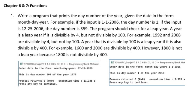 Solved Write a program that prints the day number of the | Chegg.com