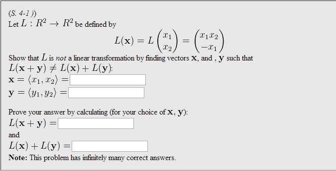 Solved Show that L is not a linear transformation by finding | Chegg.com