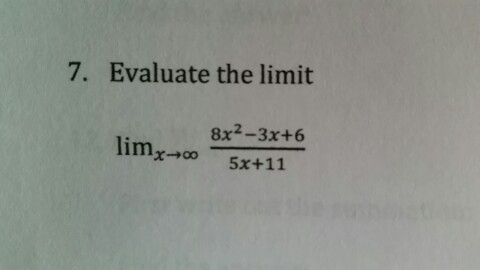 Solved Evaluate the limit lim_x rightarrow infinity 8x^2 - | Chegg.com