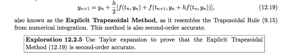 Solved (12.19) also known as the Explicit Trapezoidal | Chegg.com