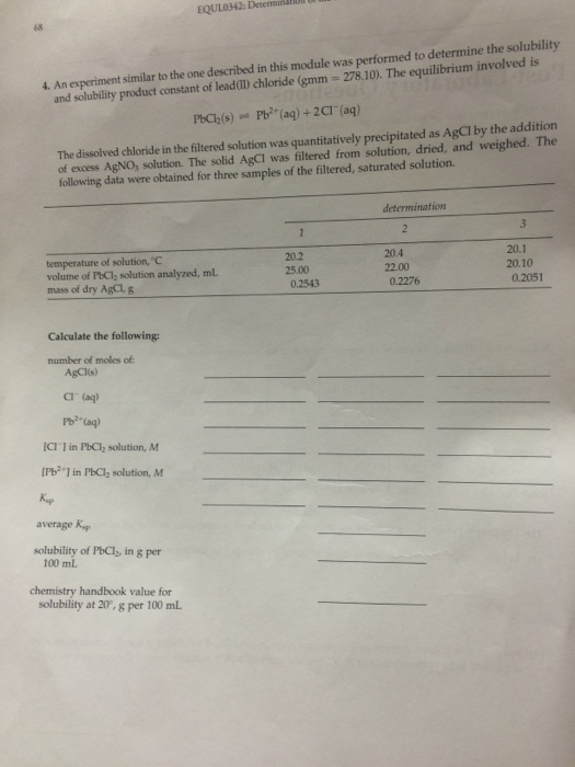 Solved An experiment similar to the one described in this | Chegg.com