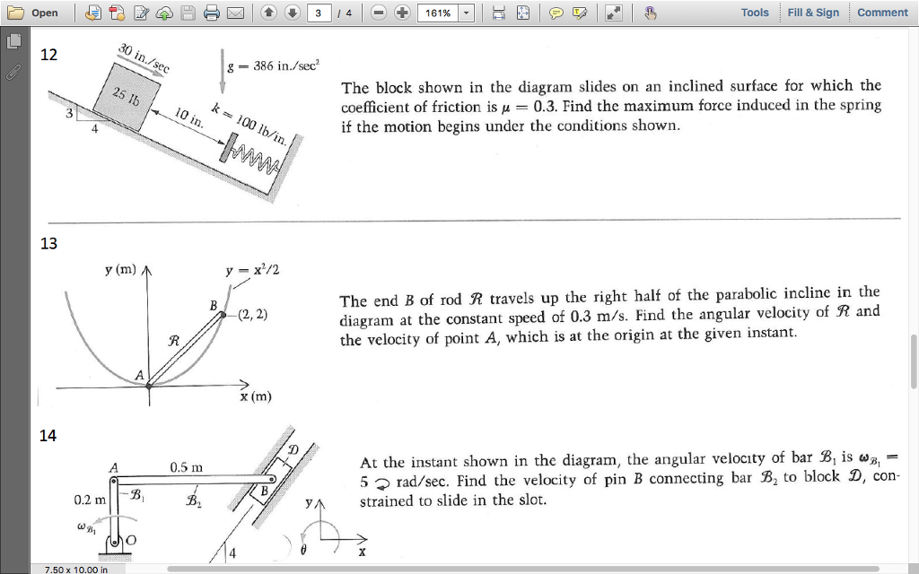 Solved The block shown in the diagram slides on an | Chegg.com