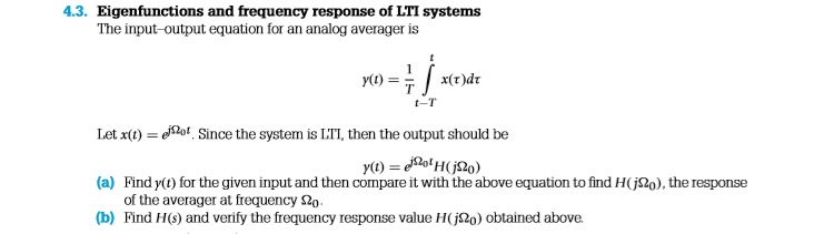 Solved 4.3. Eigenfunctions and frequency response of LTI | Chegg.com