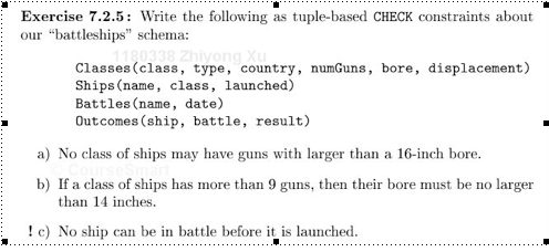 Solved Write the following as tuple-based CHECK constraints | Chegg.com