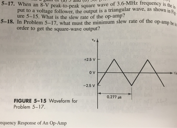 Solved 5-17. When an 8-V peak-to-peak square wave of 3.6-MHZ | Chegg.com