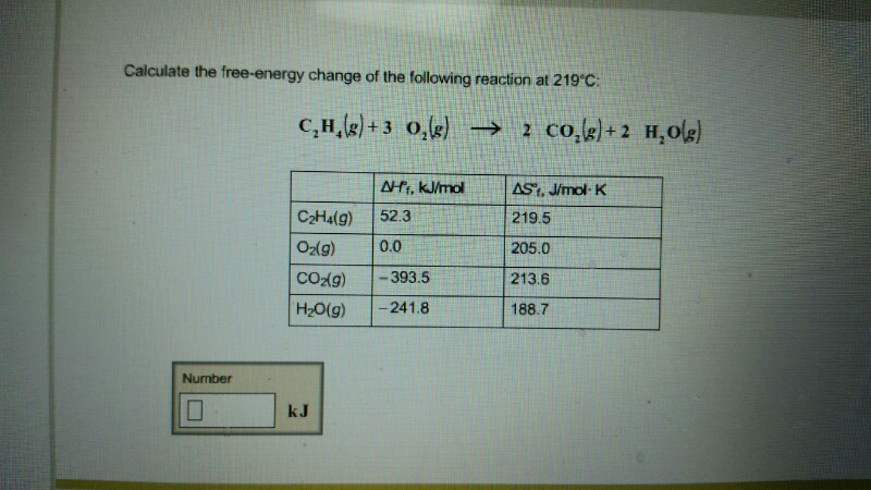 Solved Calculate the free-energy change of the following | Chegg.com