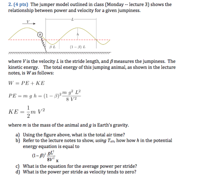 2. (4 pts) The jumper model outlined in class (Monday | Chegg.com