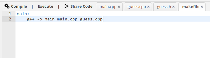 Solved C Program Submit Header File Guessh Implementation File 7834