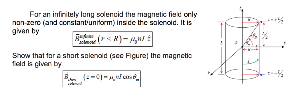 Solved For an infinitely long solenoid the magnetic field | Chegg.com Solved For an infinitely long solenoid the magnetic field | Chegg.com