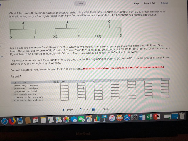 Solved Help Save & ExitSubmit Oh Nol, Inc, sells three | Chegg.com