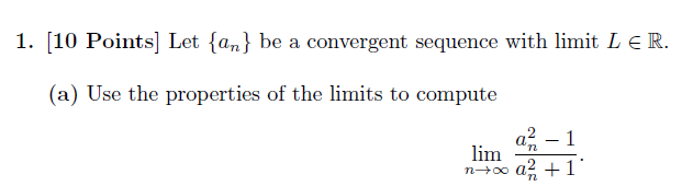 Solved Let {an} be a convergent sequence with limit L R. | Chegg.com