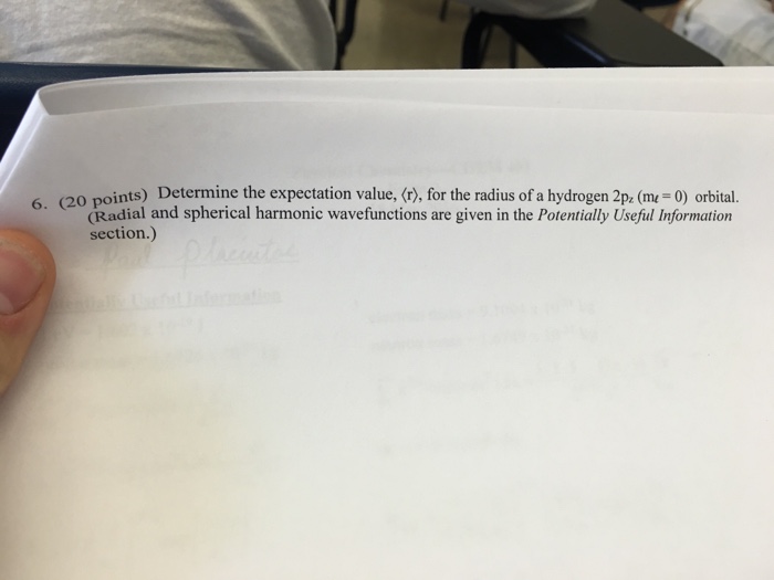 Determine Expectation Value For The