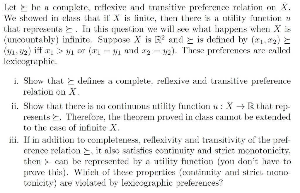 Let ~ be a complete, reflexive and transitive | Chegg.com