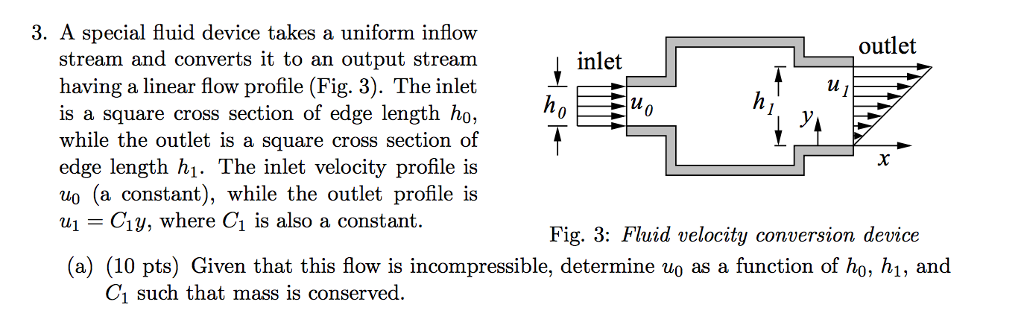 Solved 3. A special fluid device takes a uniform inflow T | Chegg.com