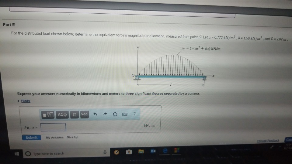 Solved Part E For the distributed load shown below, | Chegg.com