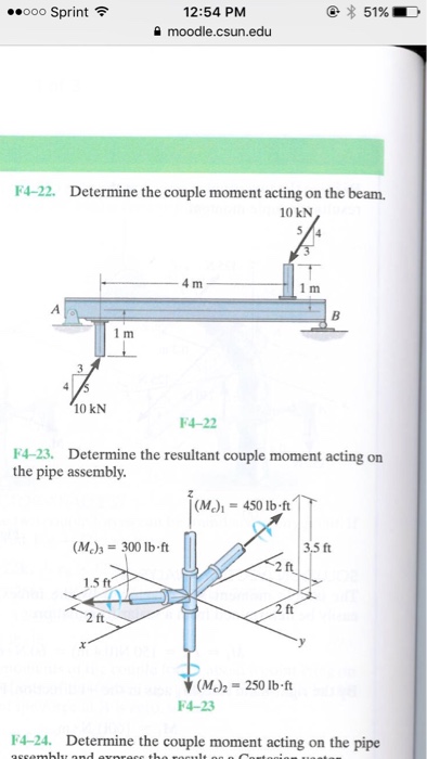 Solved Determine the couple moment acting on the beam. | Chegg.com