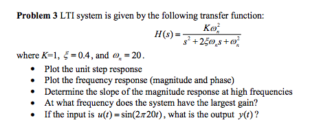 Solved LTI system is given by the following transfer | Chegg.com