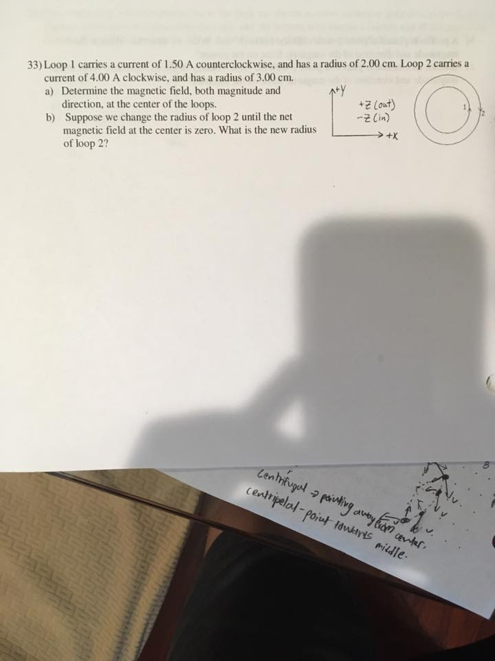 Solved 33) Loop 1 caries a current of 1.50 A | Chegg.com