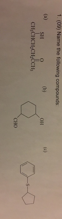 Solved Name the following compounds | Chegg.com
