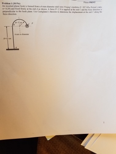 Solved Problem 100 Pts An inverted planar hook is formed | Chegg.com