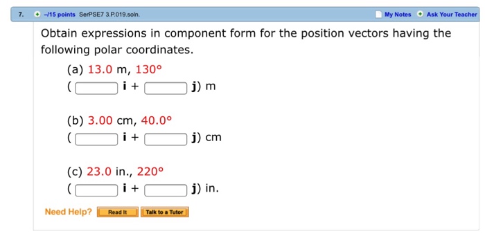 Solved Obtain expressions in component form for the position | Chegg.com Solved Obtain expressions in component form for the position | Chegg.com