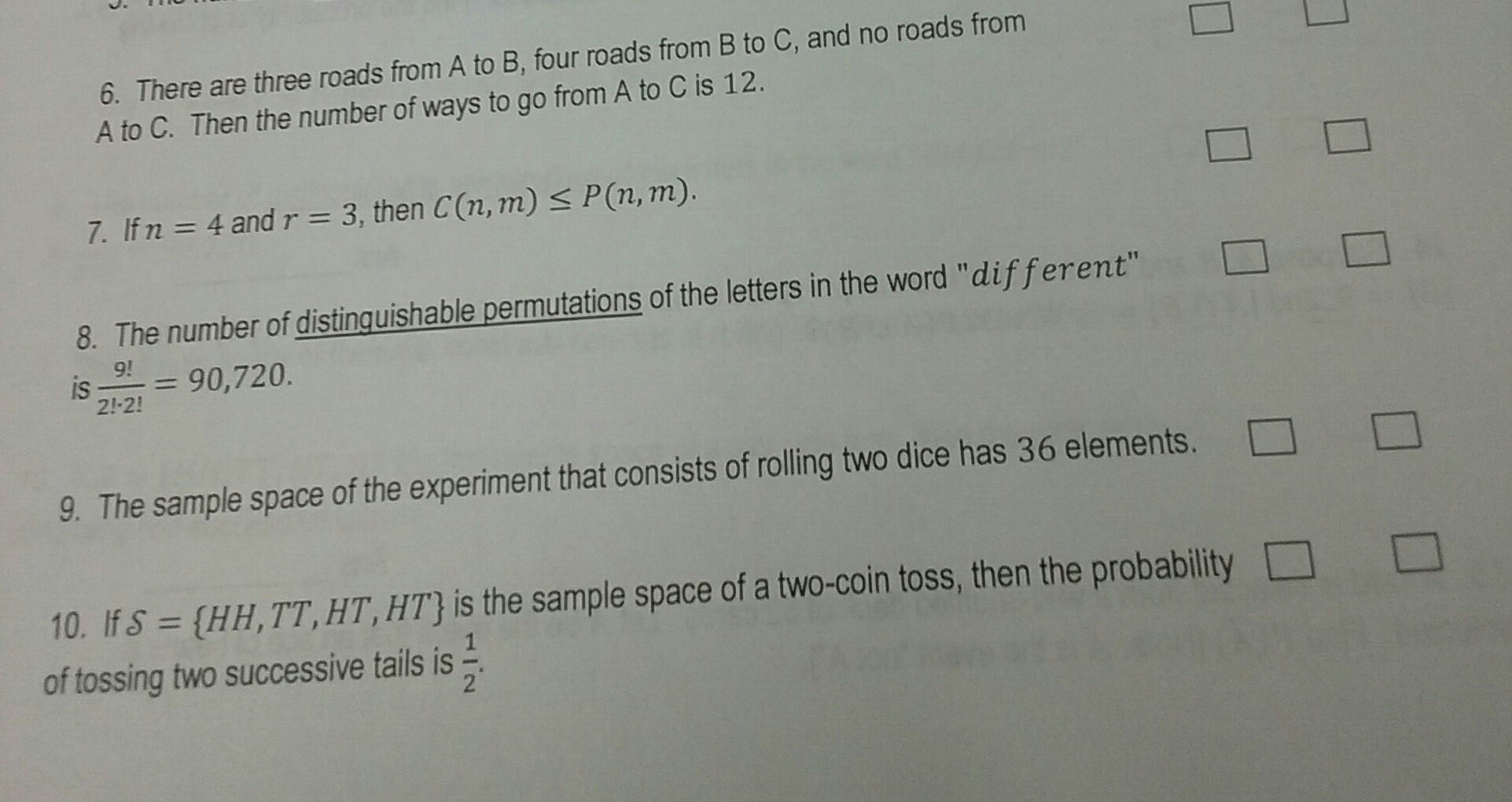 Solved 6. There are three roads from A to B, four roads from | Chegg.com