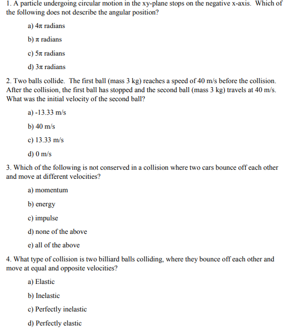 Solved 1. A particle undergoing circular motion in the | Chegg.com