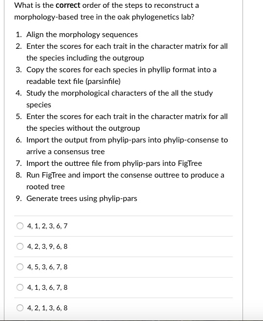 Solved What is the correct order of the steps to reconstruct | Chegg.com