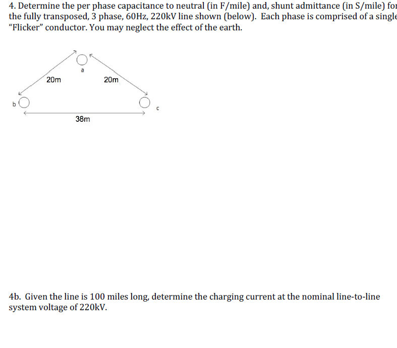 Solved 4. Determine the per phase capacitance to neutral (in | Chegg.com