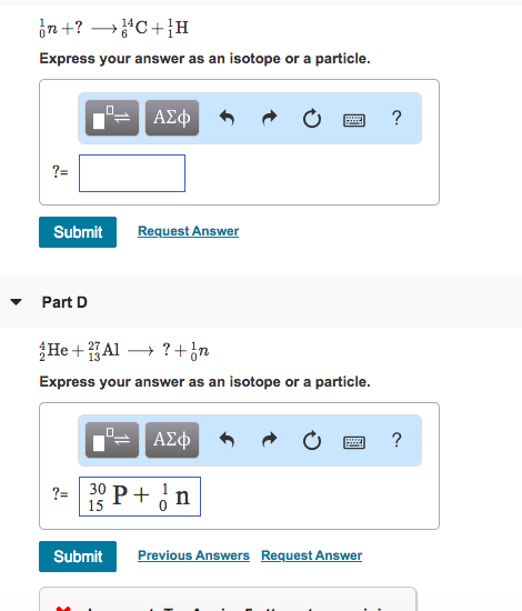 Solved Express your answer as an isotope or a particle. | Chegg.com