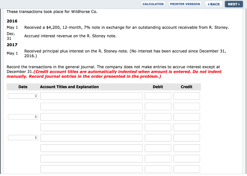 Solved CALCULATOR PRINTER VERSION BACK NEXT These | Chegg.com