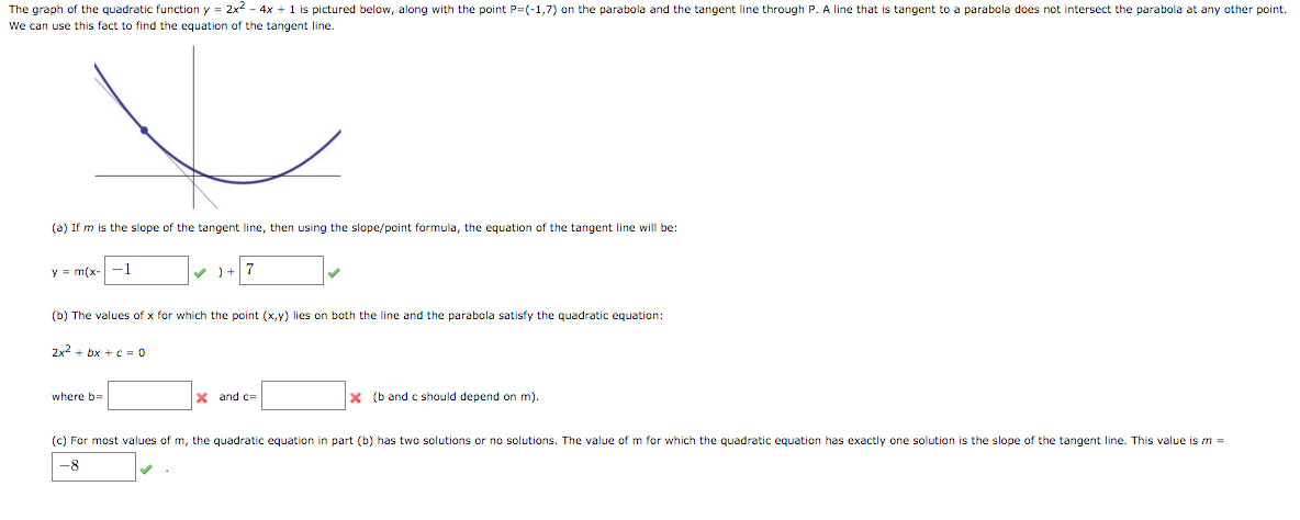 Solved The graph of the quadratic function y = 2x2-4x 1 is | Chegg.com