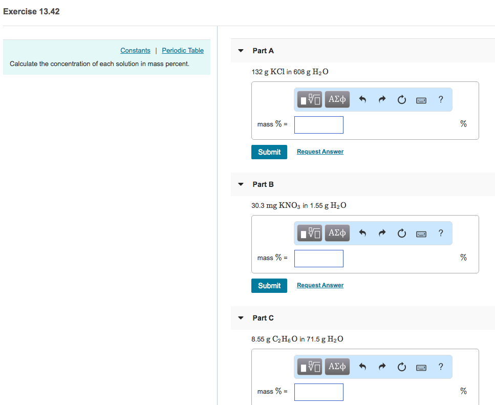 Solved Exercise 13.42 Constants Periodic Table PartA | Chegg.com
