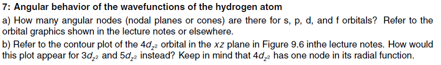 Solved How many angular nodes (nodal planes or cones) are | Chegg.com